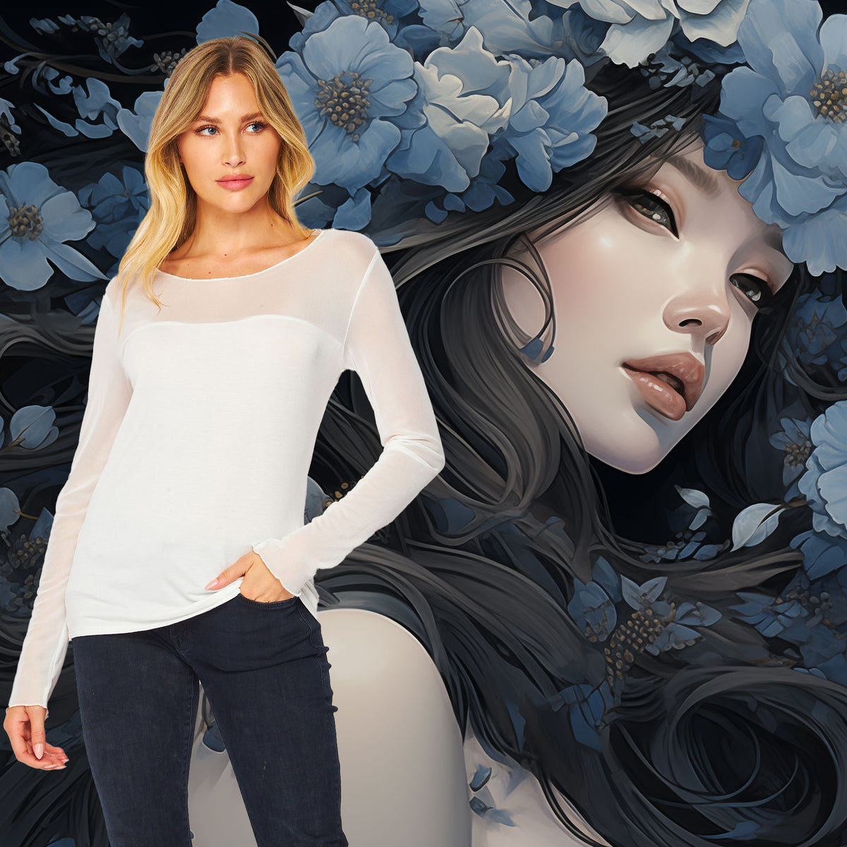 Mesh Tops Collection – blue/Grey LA